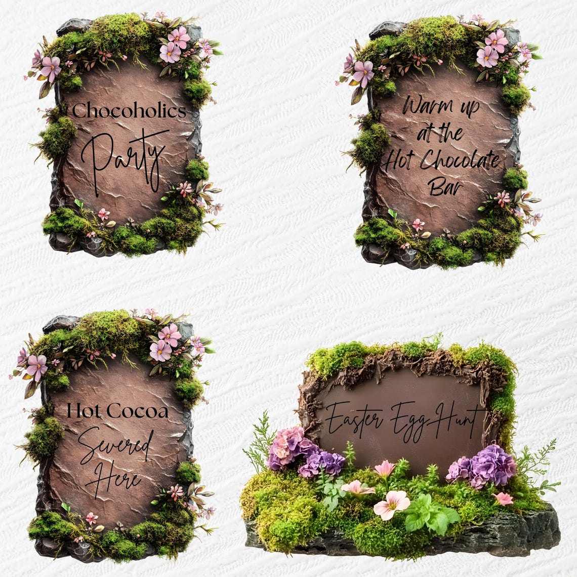 Chocolate Signs Clip Art, Rustic Wood Sign Clipart, Easter Egg Hunt ...