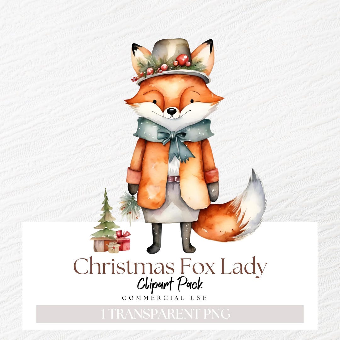Woodland Fox Clipart, Woodland Animal in Clothes, Cute Fox Illustration ...