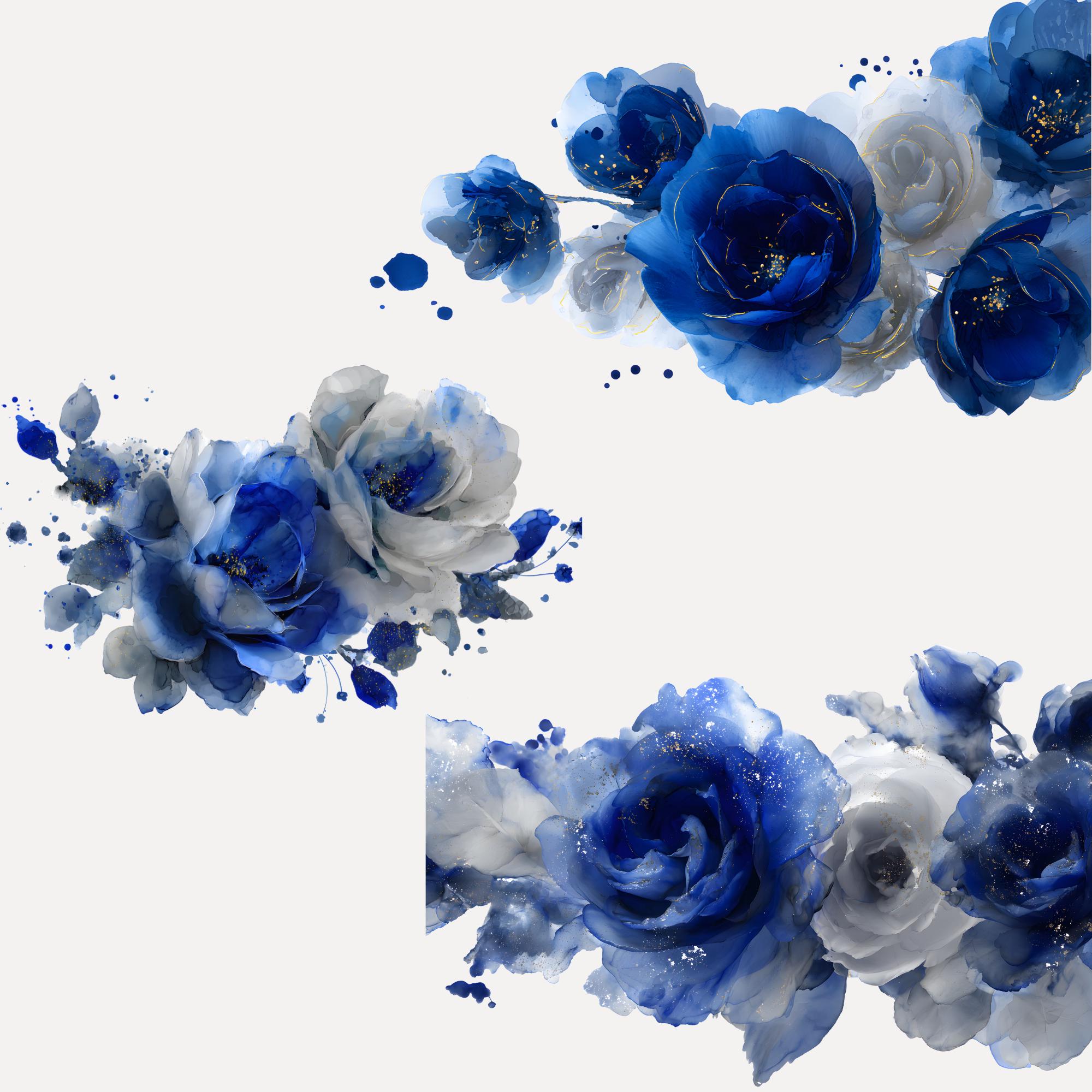 Royal Blue and Silver Background, Royal Blue Silver Glitter Floral ...