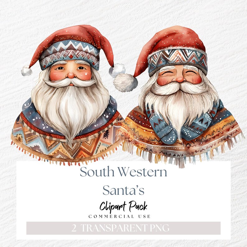 Southwestern Christmas Clipart, Western Santa Clip Art, Wild West ...