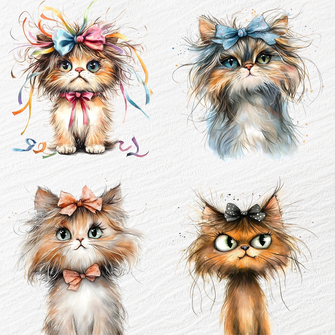 Frazzled Cat Clipart, Funny Cat Clip Art, Grumpy Moody Kitten Images ...