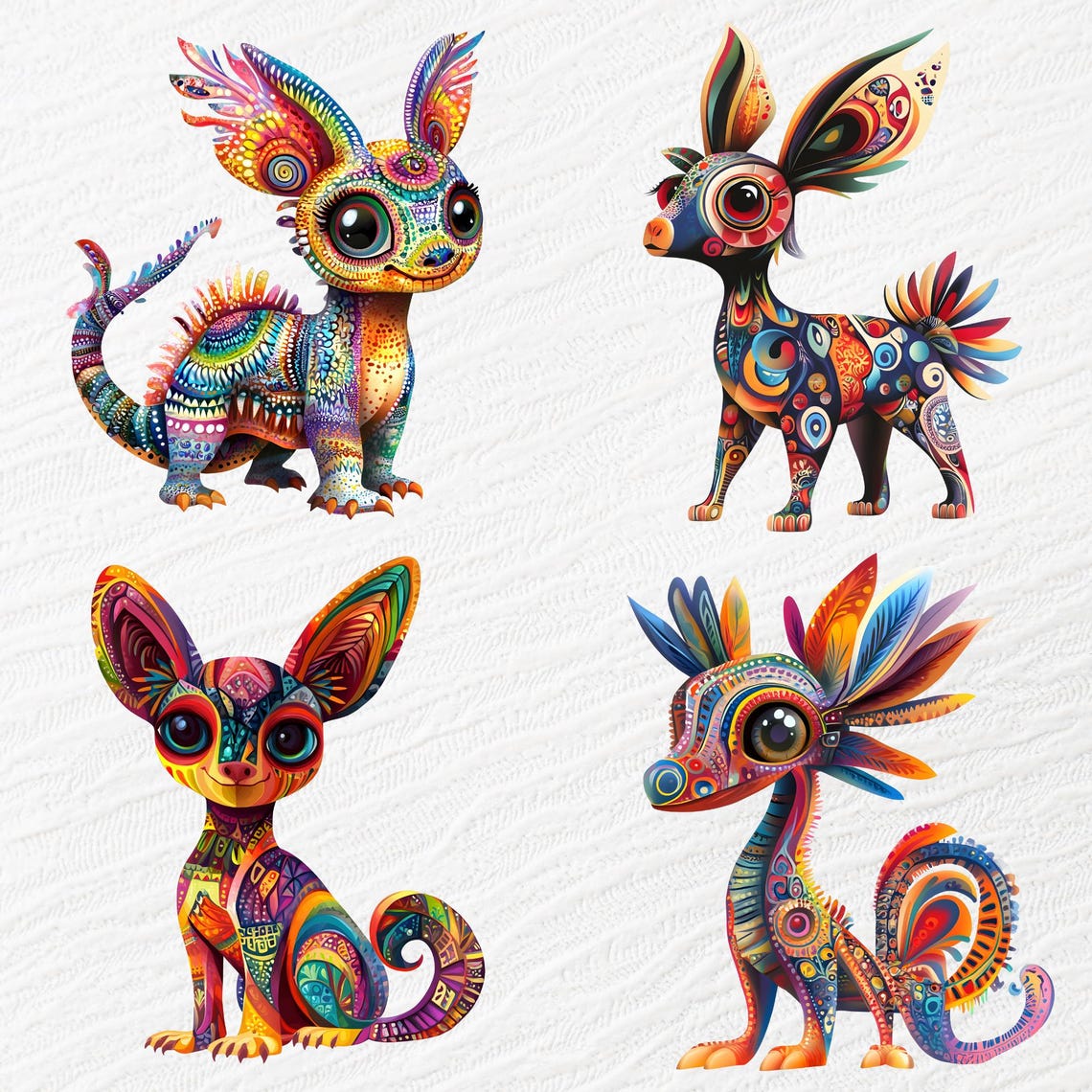 Clipart Alebrijes, animaux Alebrijes, art folklorique mexicain, animaux ...