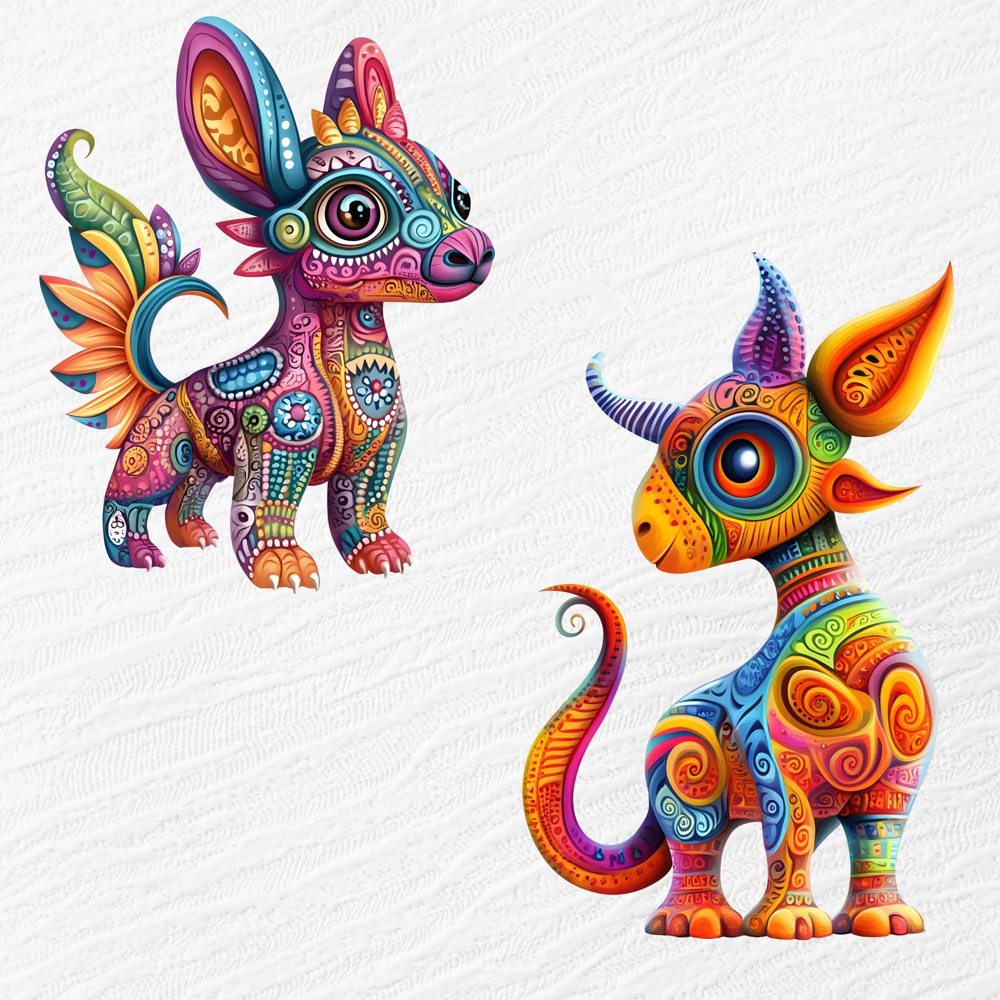 Clipart Alebrijes, animaux Alebrijes, art folklorique mexicain, animaux ...