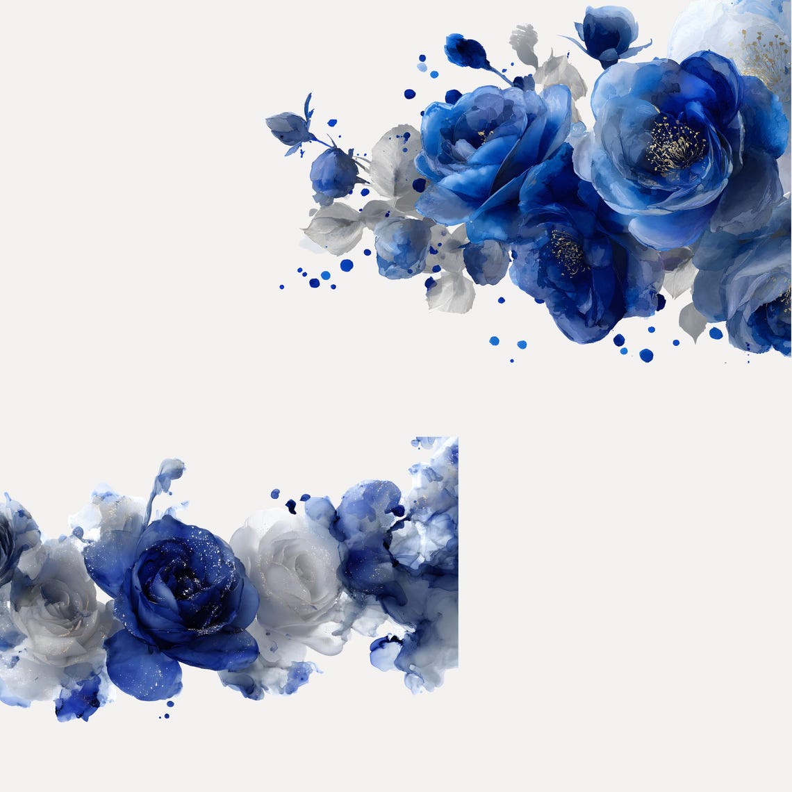 Royal Blue and Silver Background, Royal Blue Silver Glitter Floral ...