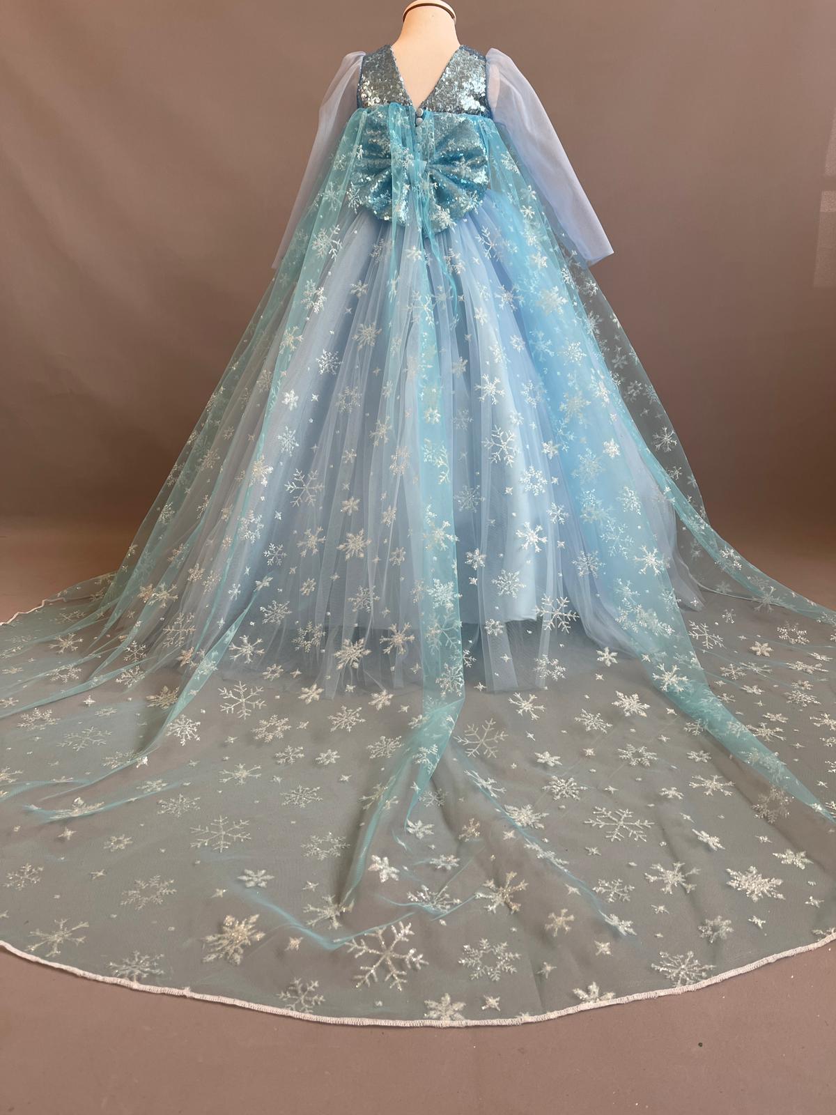 Girl Princess Elsa Costume,elsa Birthday Party Costume, Princess Floral ...