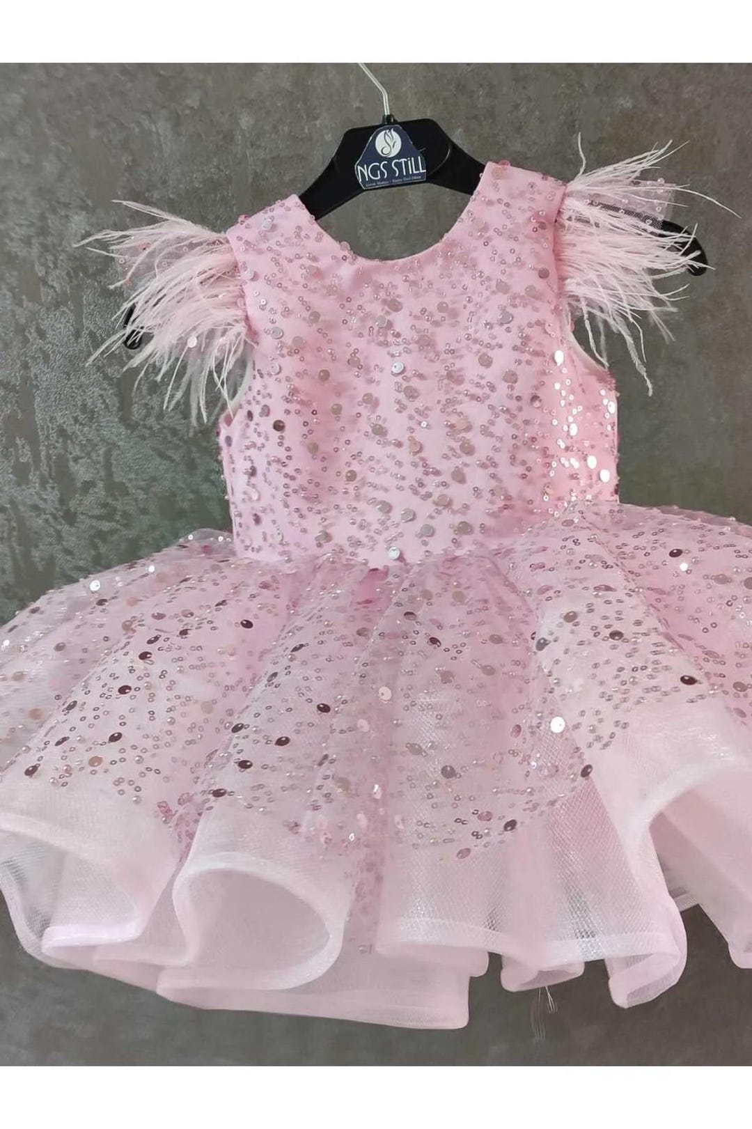 Beaded -blush- Pink Tutu- Girls Dress-powder Party Dress- For- Toddler ...
