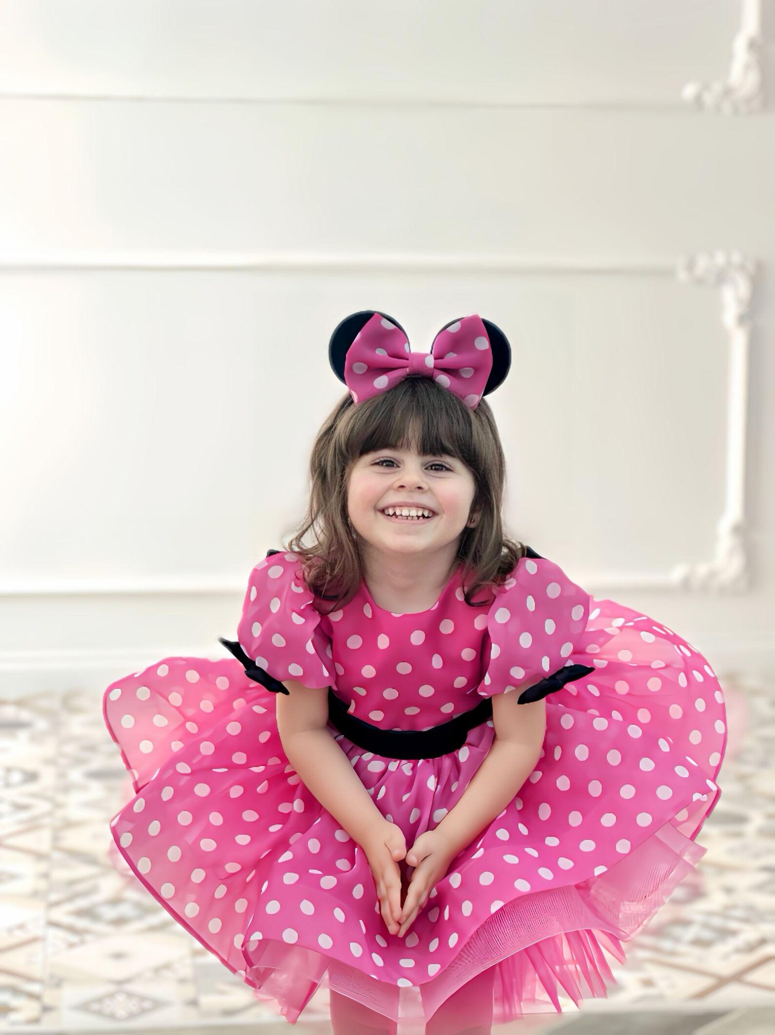 Hot Pink Minnie Mouse Tutu Dress: Polka Dot 1st Birthday Costume - Etsy