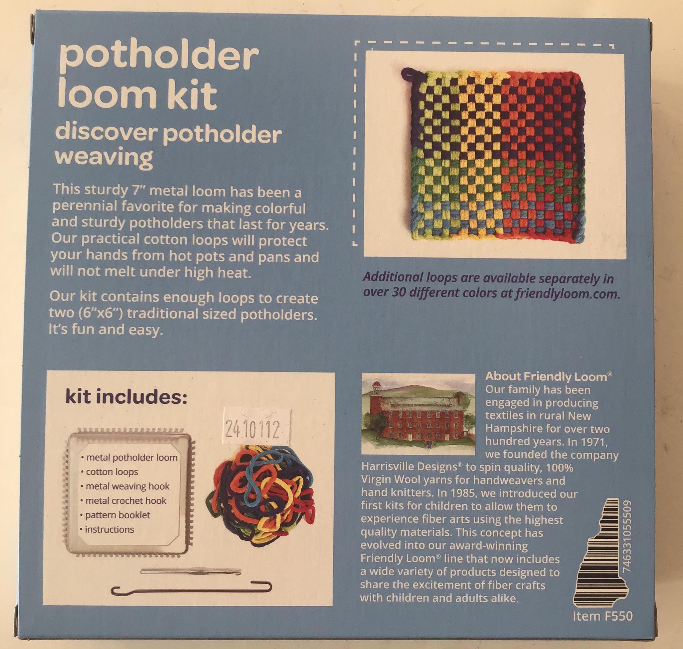 7 Inch Potholder Loom Traditional Size Loom Metal Loops for 2 ...