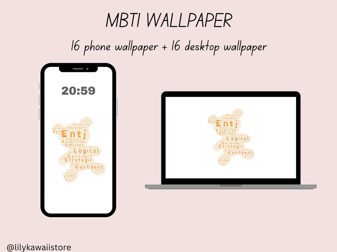 MBTI Word Cloud Aesthetic Wallpaper Set 16 Personality Types iPhone ...