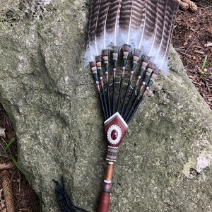 European Buzzardhawk Tail Feather Ceremonial Smudge Fan - Etsy