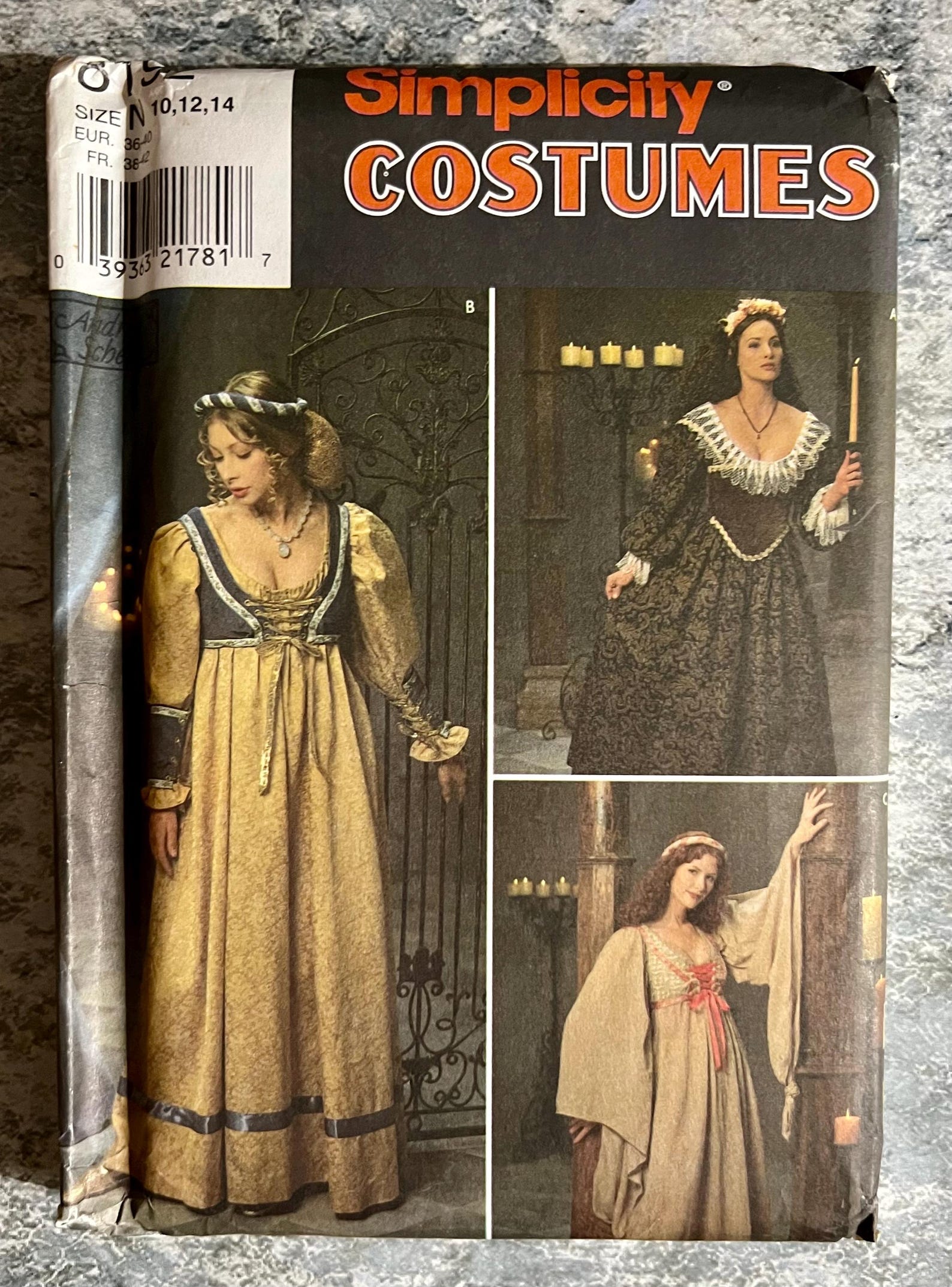 Simplicity Costumes 8192 Renaissance Dress & Headpiece Sewing Pattern ...