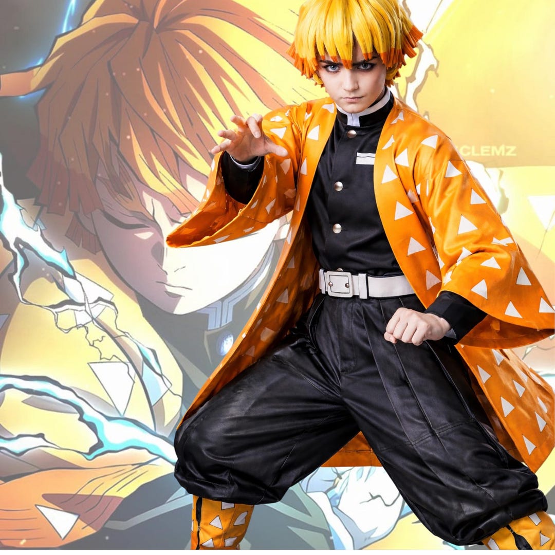 Anime Triangle Pattern Cloak | Yellow Haori Cape | Demon Slayer ...