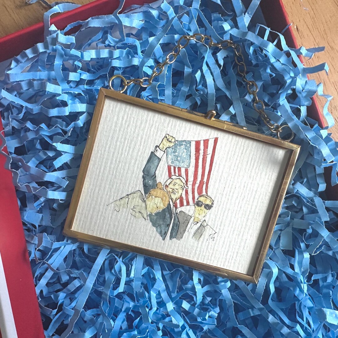 Donald Trump Miniature Art, Hand-painted, Watercolor With Sketch ...