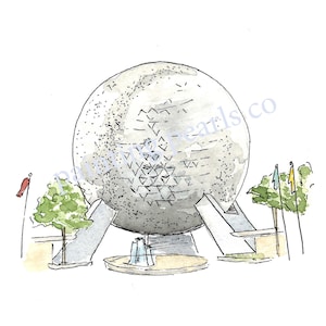 Disney World Miniature Art, Epcot, Hand-painted, Print of Watercolor ...