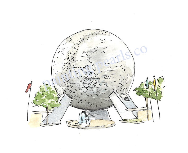 Disney World Miniature Art, Epcot, Hand-painted, Print of Watercolor ...
