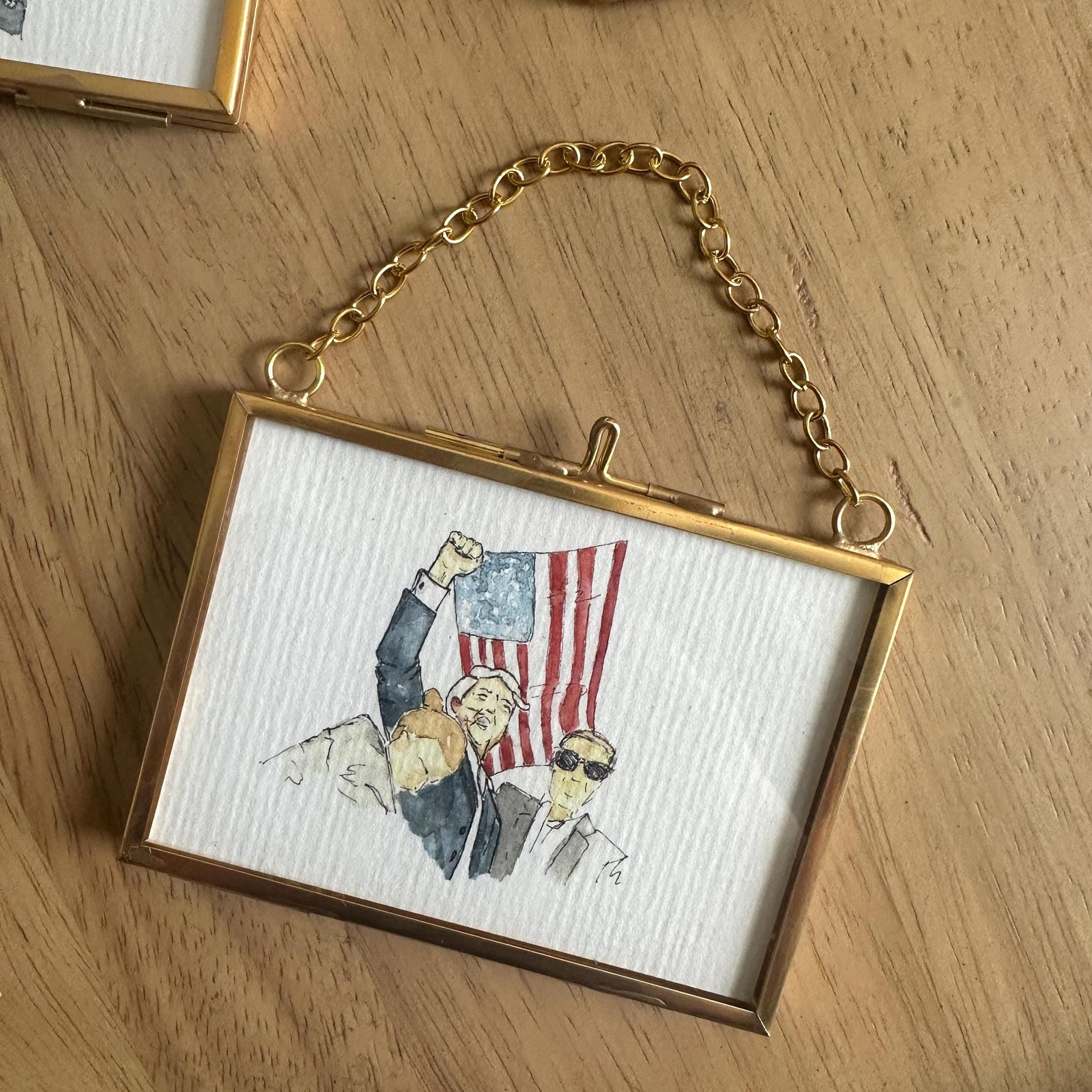 Donald Trump Miniature Art, Hand-painted, Watercolor With Sketch ...