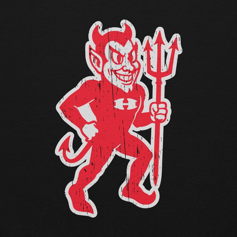 Halls Red Devils - Retro Mascot - Classic Tee - Dark - Etsy