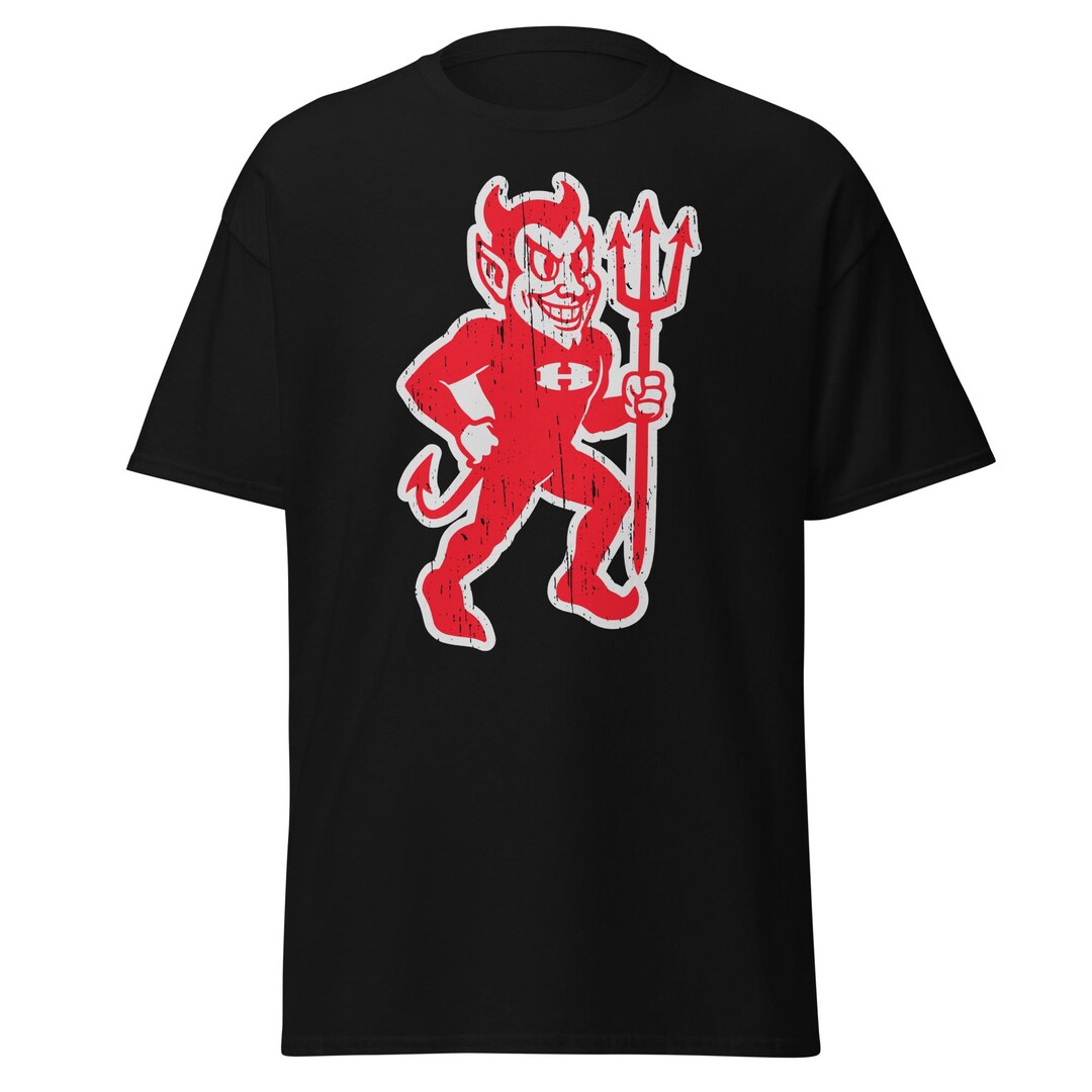 Halls Red Devils - Retro Mascot - Classic Tee - Dark - Etsy
