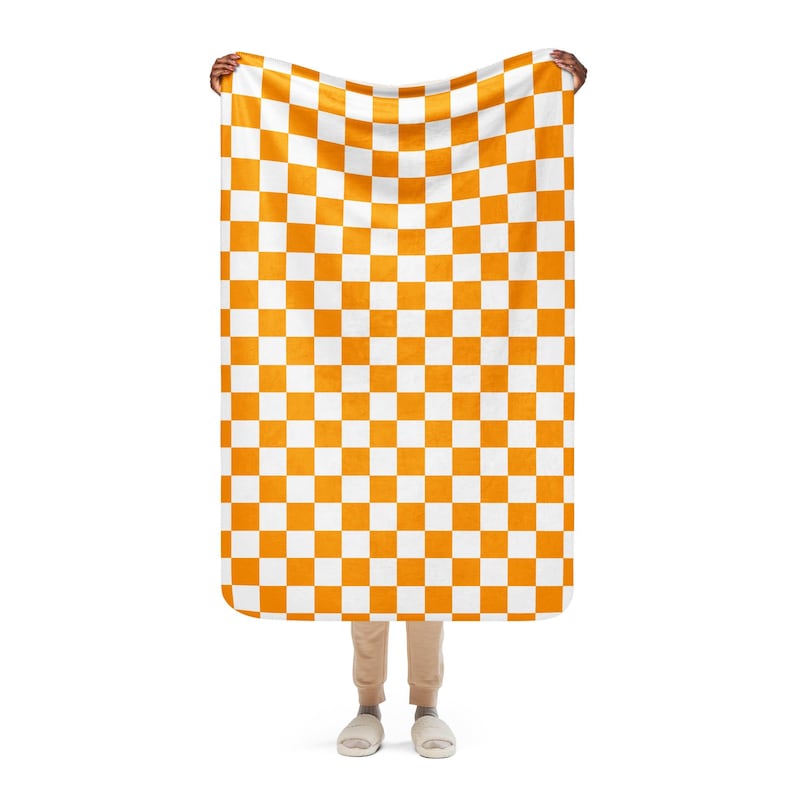 Tennessee Checkerboard Sherpa Blanket - Etsy