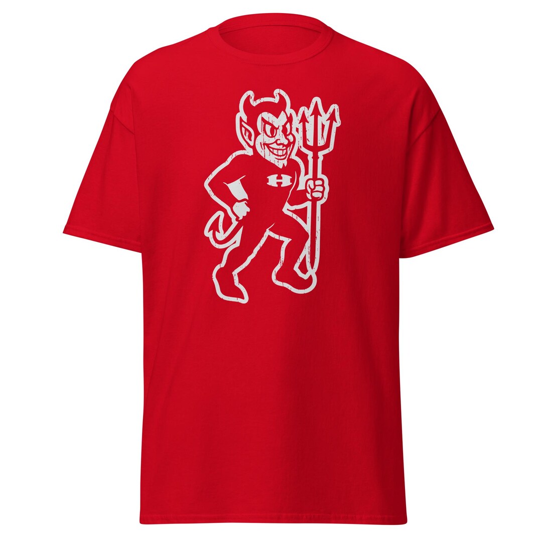Halls Red Devils - Retro Mascot - Classic Tee - Red - Etsy