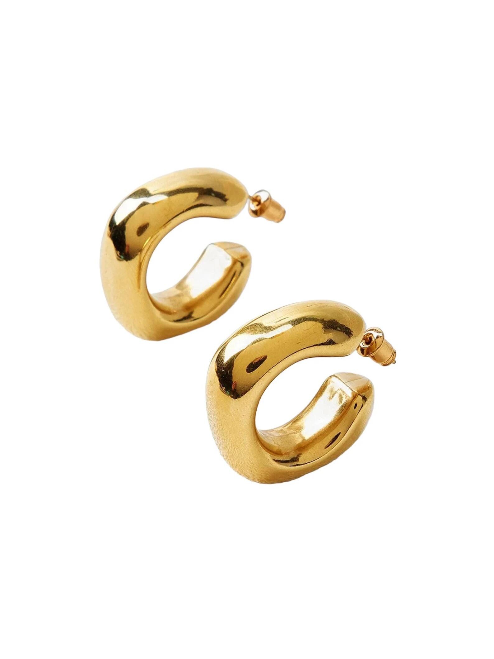 Statement Huggies Bold Hoop Earrings Trendy Chunky Hoop Thick Open ...