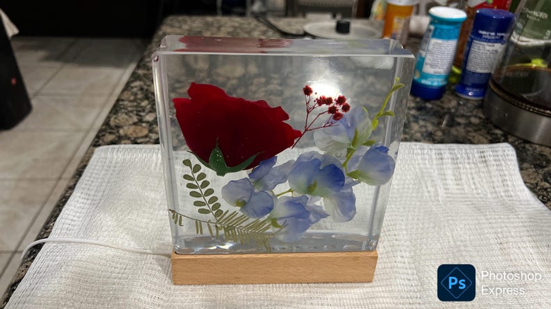 Rose Resin Lamp - Etsy