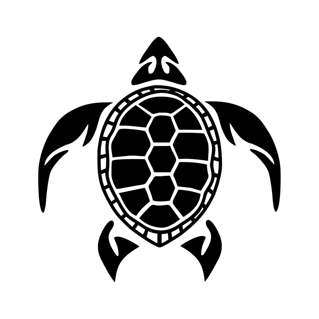 Hawaiian Tribal Turtle Dive Flag Scuba Vector Cut File for Cricut ...