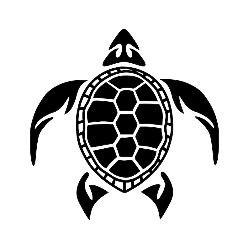 Hawaiian Tribal Turtle Dive Flag Scuba Vector Cut File for Cricut ...