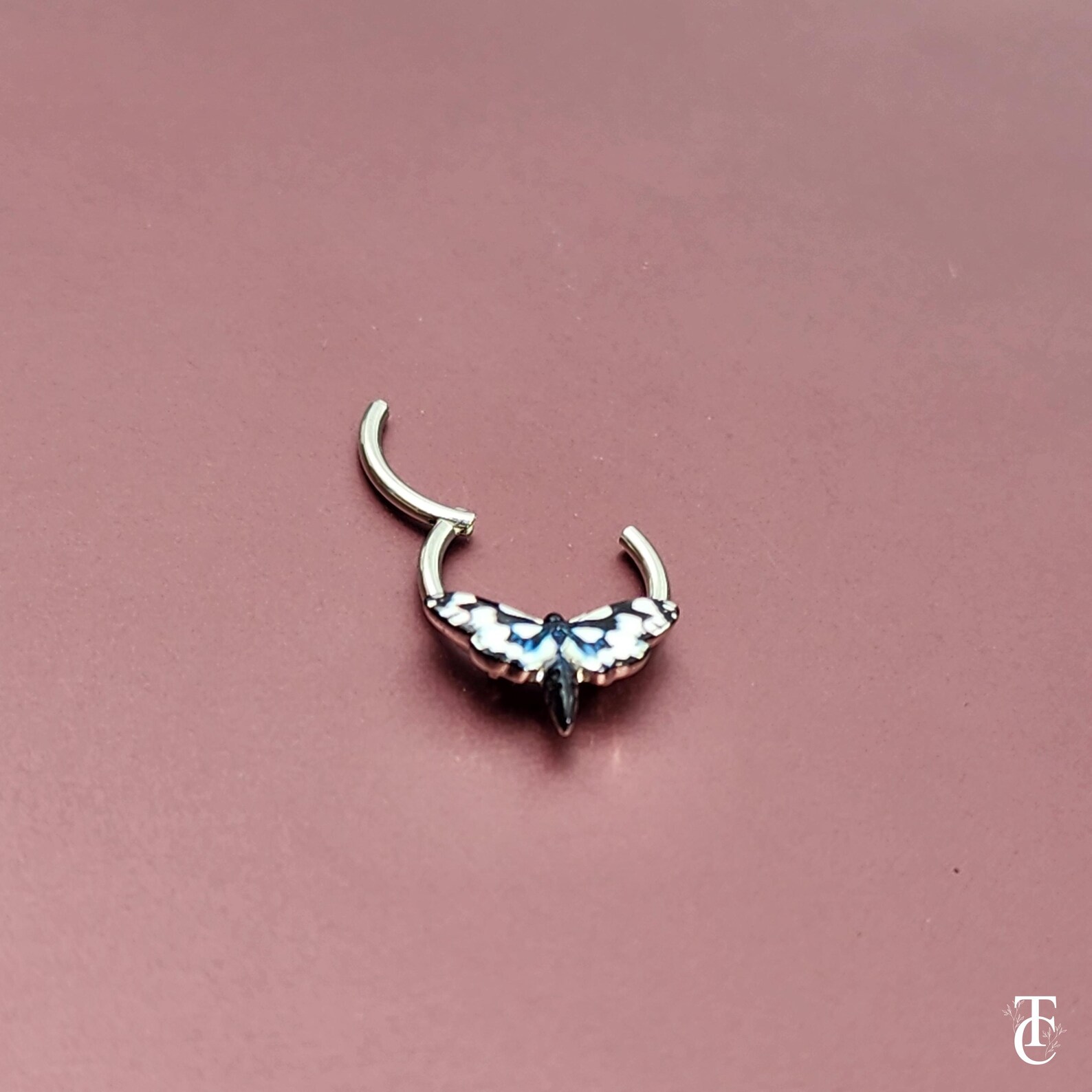 16G Moth Septum Ring | Stainless Steel Nose Piercing | Gothic Halloween ...