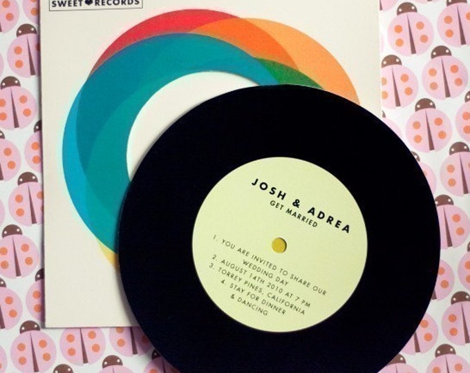 Record With Sleeve Wedding Invitation - Etsy