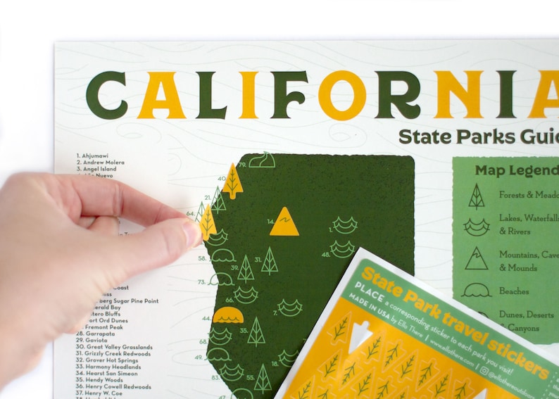 UPDATED 11x17 State Park Checklist With Stickers - Etsy
