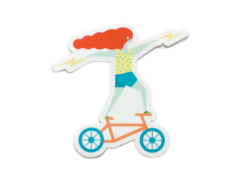 Bicycle Babe Vinyl Sticker | Etsy