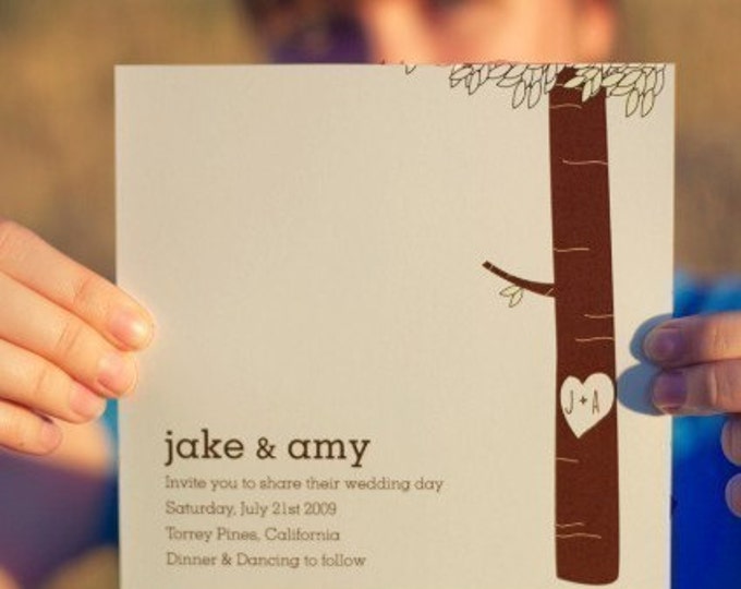 Tree Initials Wedding Invitation - Etsy
