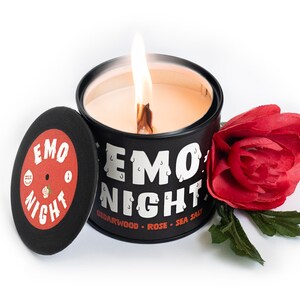 Emo Night Handpoured Soy Candle With Playlist & Vinyl Magnet Music ...
