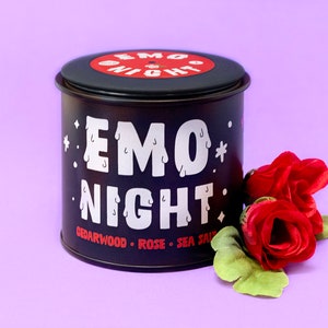 Emo Night Handpoured Soy Candle With Playlist & Vinyl Magnet - Music ...