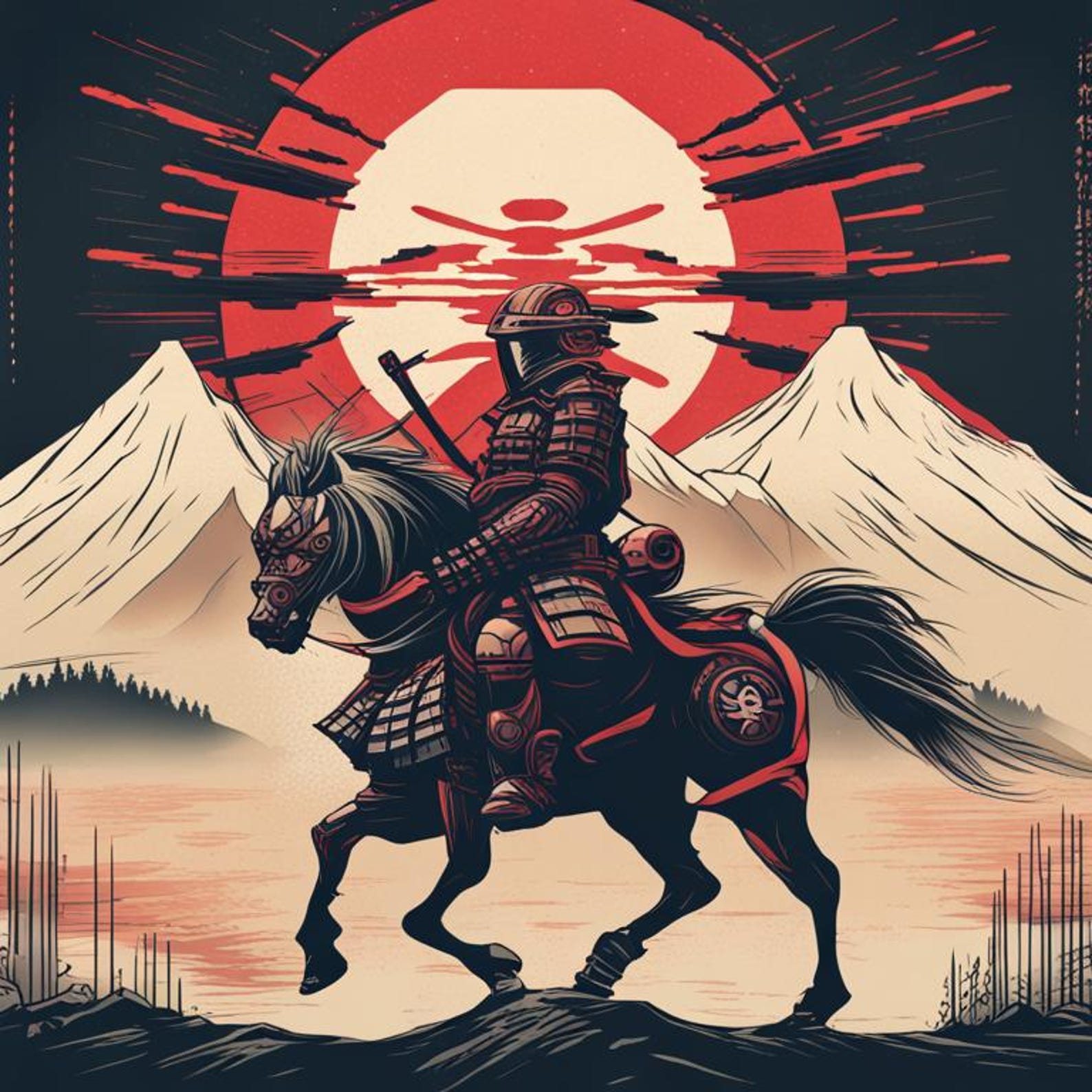 Japan Samurai X Futuristic Dystopian World Bundle PNG - Custom Apparel ...