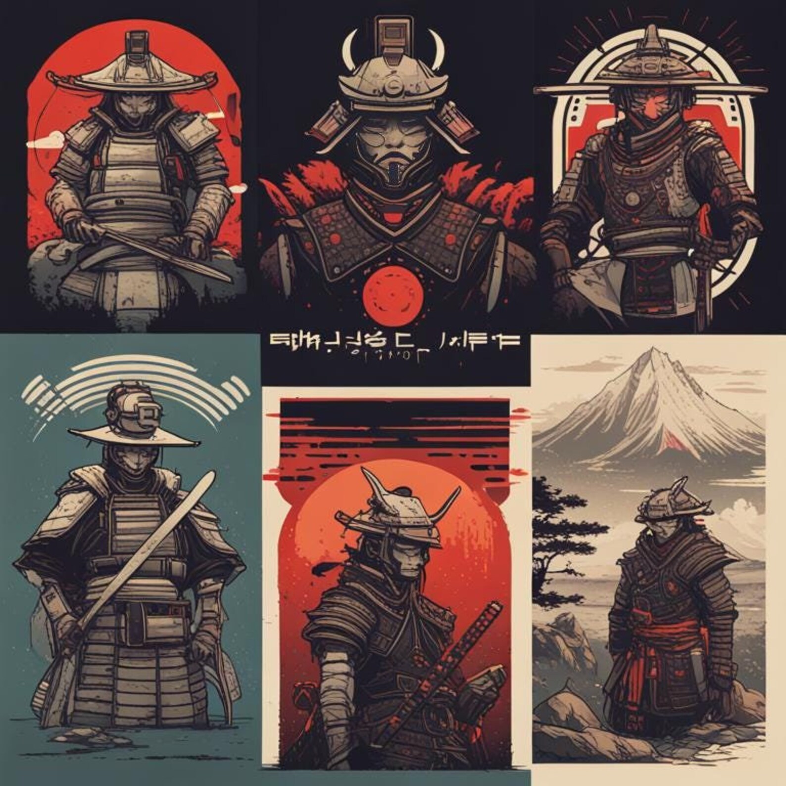 Japan Samurai X Futuristic Dystopian World Bundle PNG - Custom Apparel ...