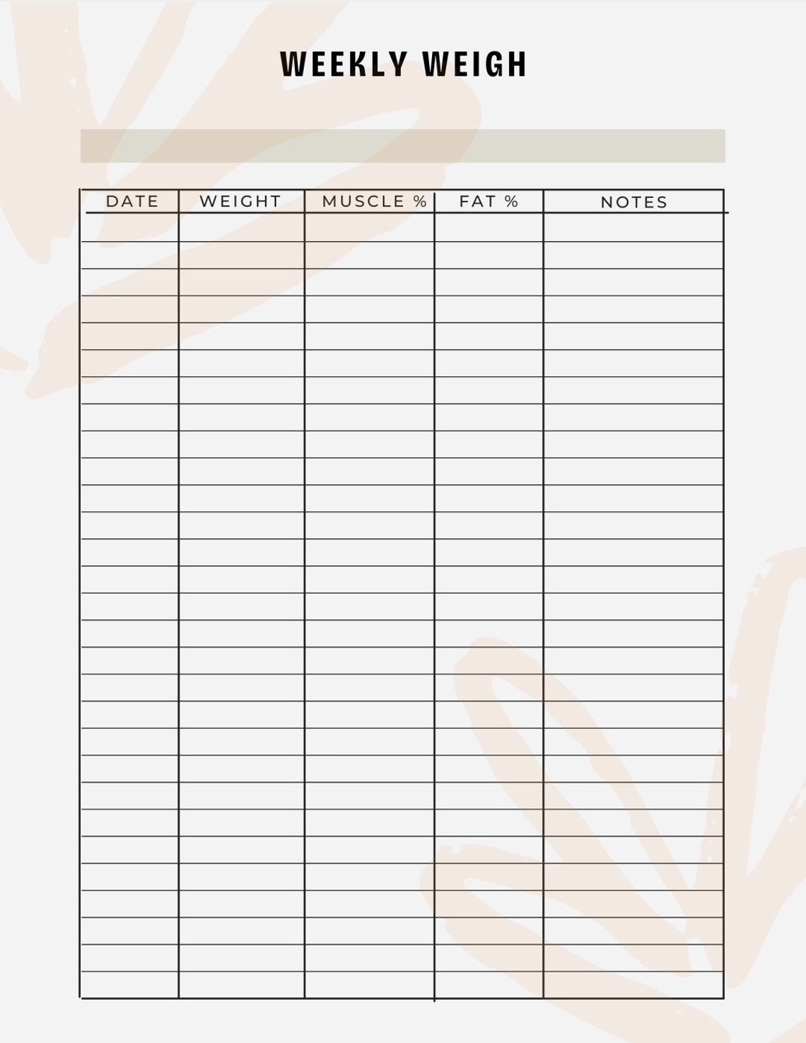Printable Workout Log - Etsy
