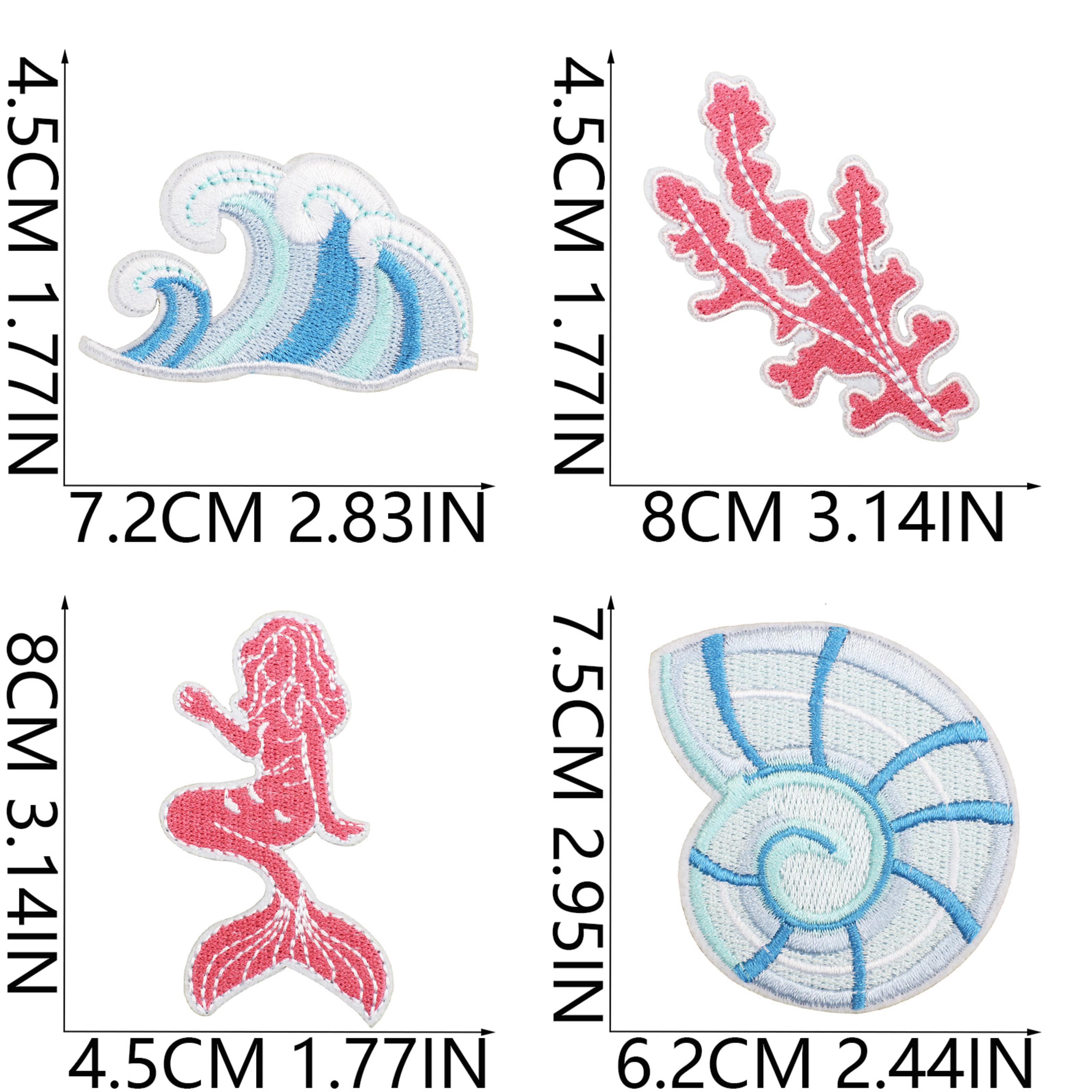 Set of 8 Mermaid Iron on Patch Embroidered Seashell Patch Under the Sea ...