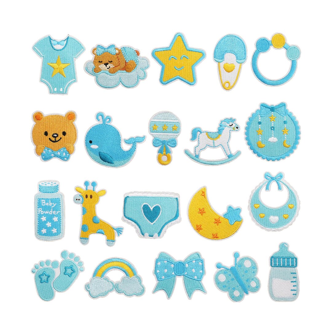 Set of 20 Baby Iron on Patch Embroidered Baby Patch Baby Girl Patch ...