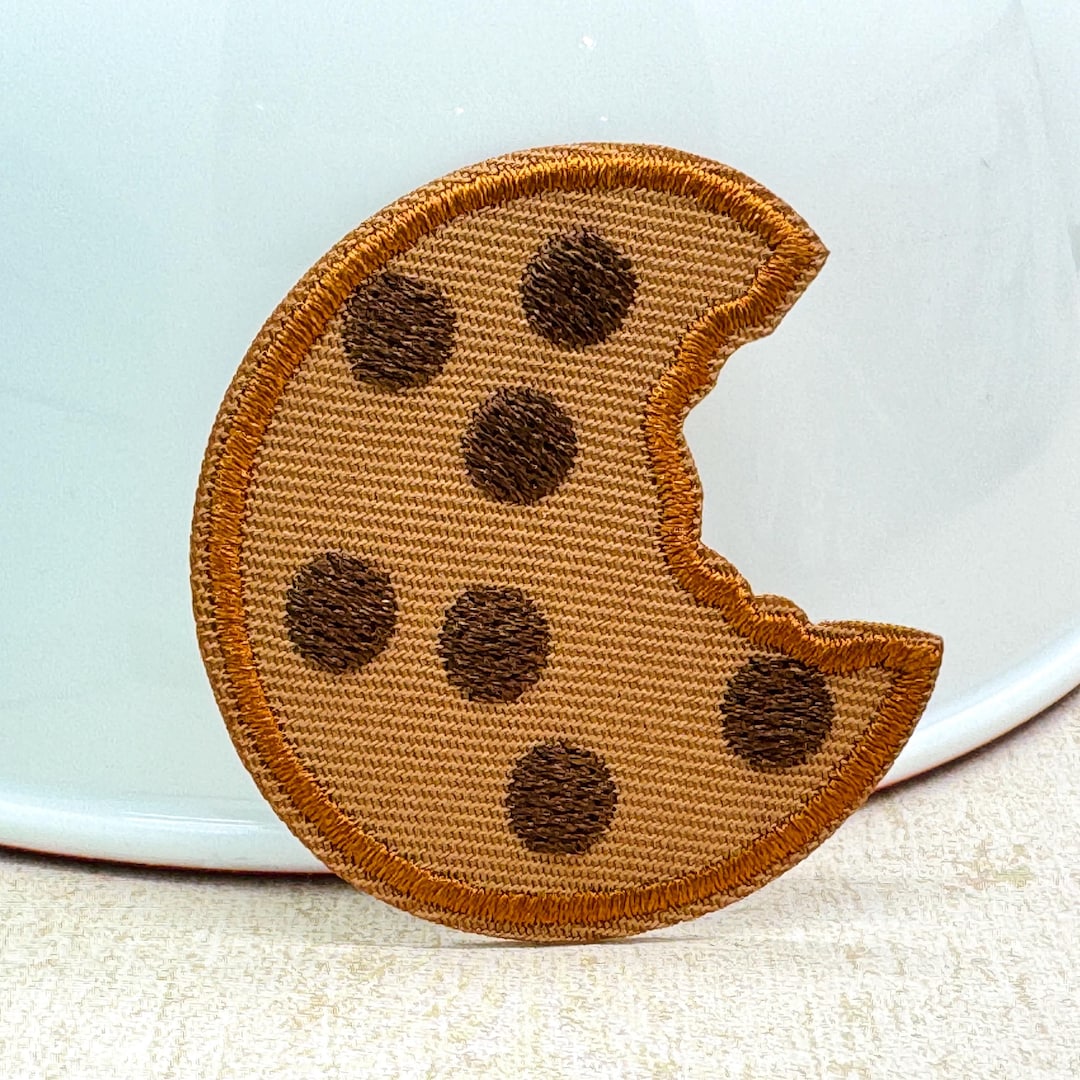Cookie Iron on Patch 2" Embroidery Cookie Patch Cookie Applique Cookie ...