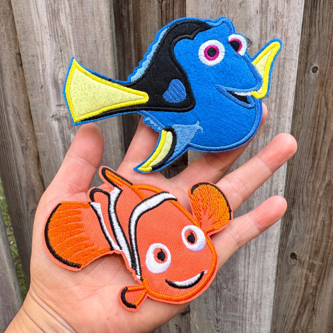 Nemo Iron on Patch 3.4"/4.6" Dory Iron on Patch Embroidered Fish Patch ...