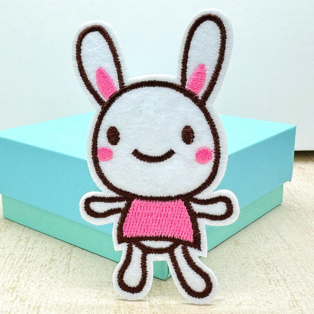 Bunny Iron on Patch 3.2" Embroidered Bunny Patch Rabbit Patch Cute ...
