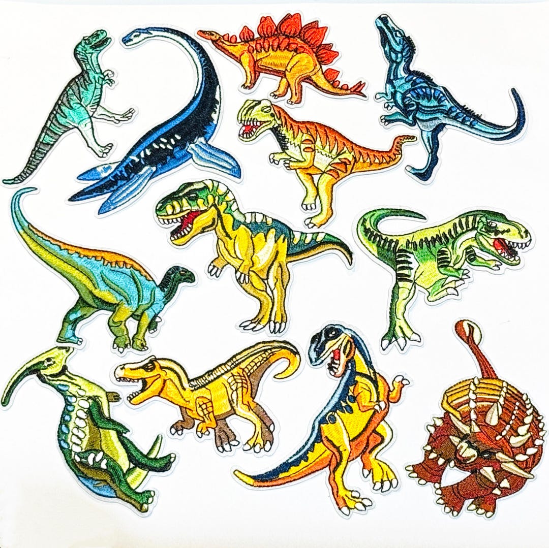Set of 12 Large Dinosaurs Iron on Patches Boy Patch Kids Patch Full ...