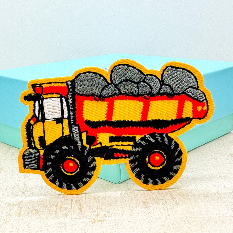 Set of 8 Truck Iron on Patch 2.8" Construction Vehicle Crane Patches Crane Truck Iron on Patch ...