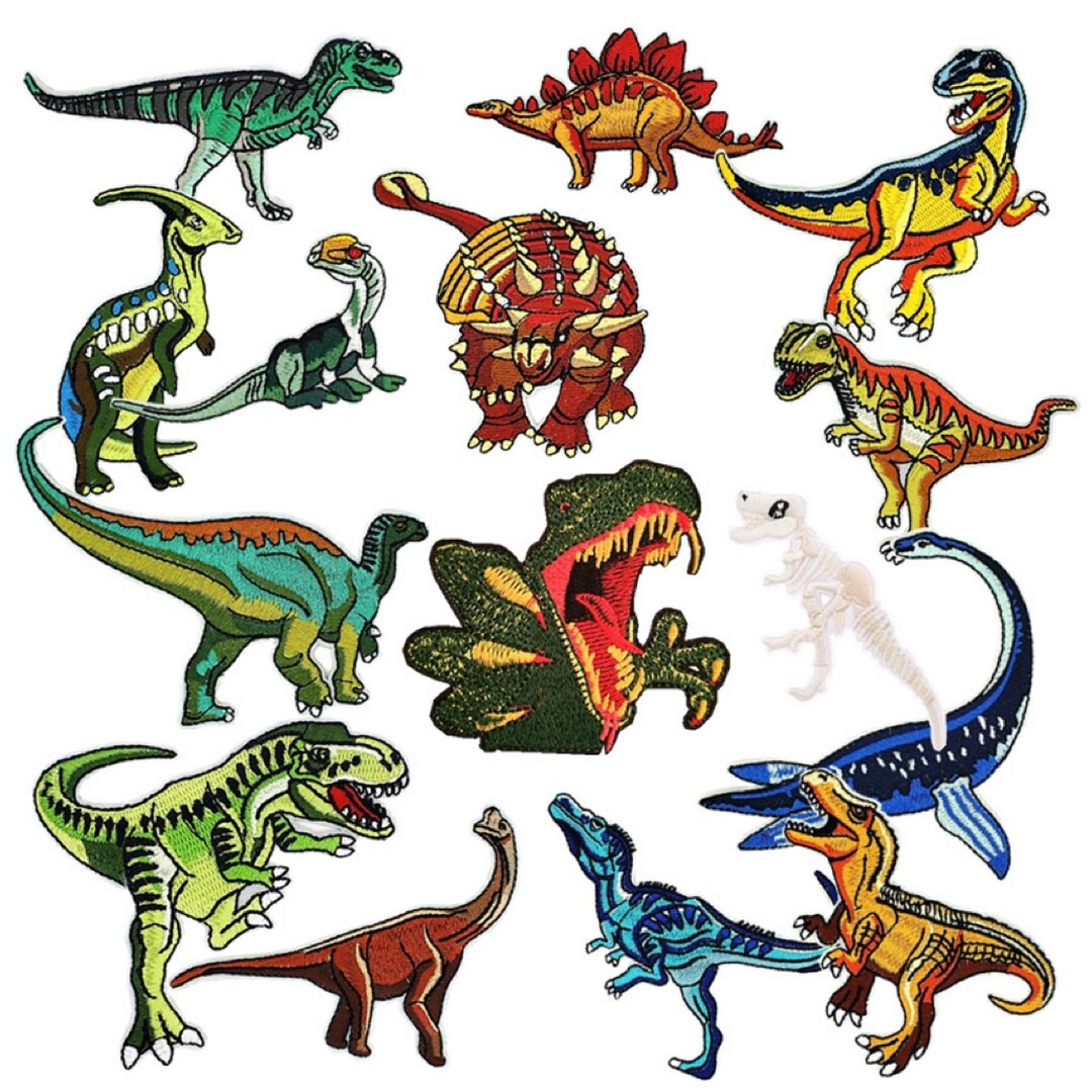 Set of 15 Large Dinosaurs Iron on Patches Boy Patch Kids Patch Full ...