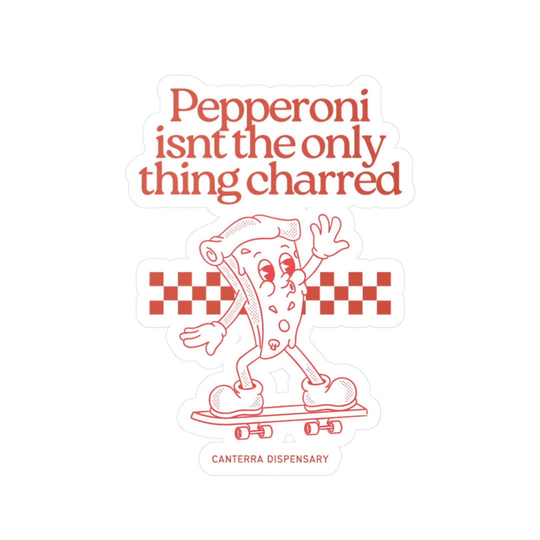 Fun Pepperoni Skateboard Kiss-cut Vinyl Decals, Humor Stickers for Home ...