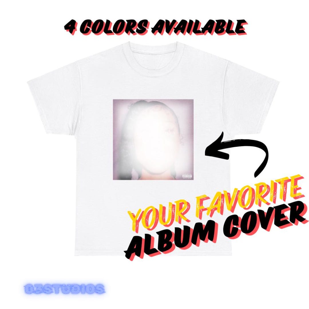 Custom Album Cover Graphic Tee - Unisex Heavyweight Cotton Tee T-shirt ...