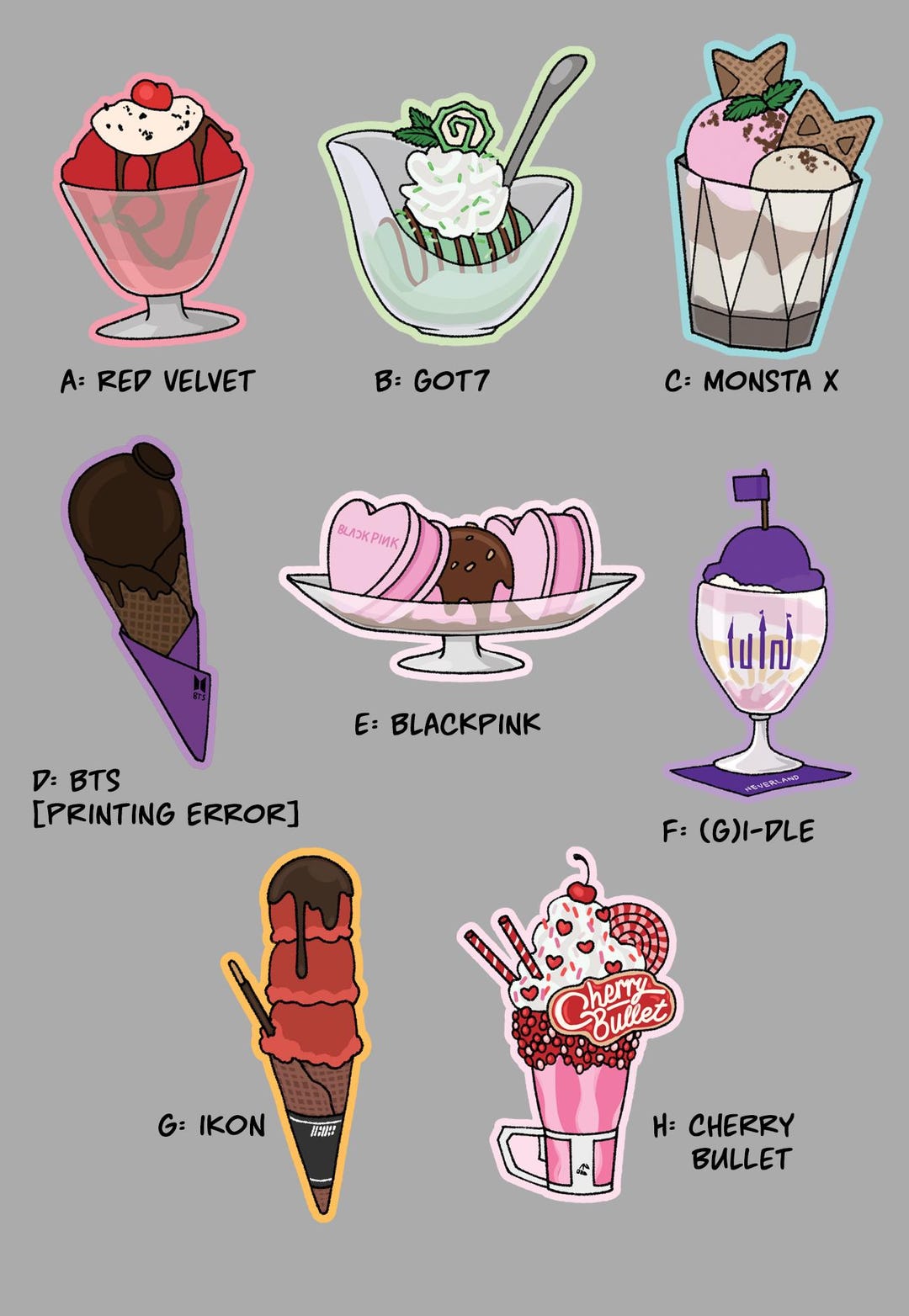Kpop Lightsticks as Ice Cream Stickers [RETIRED] - Etsy