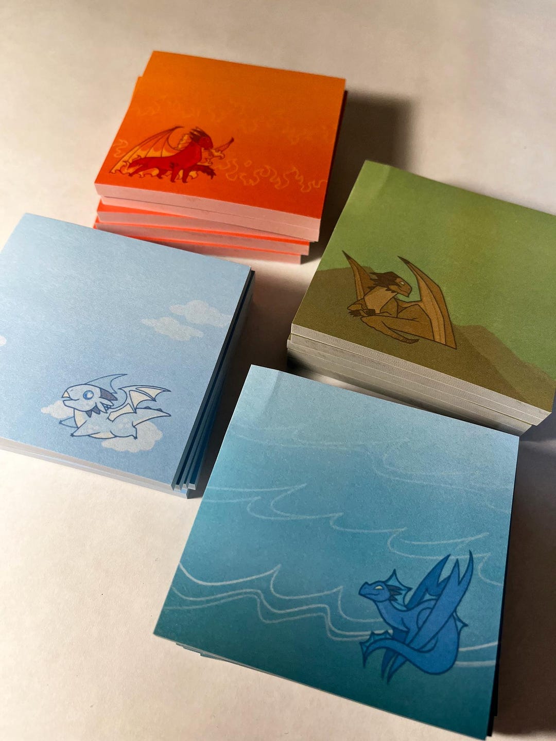 Dragon Sanctuary Post-it Notes | Elemental Dragons Sticky Pads - Etsy